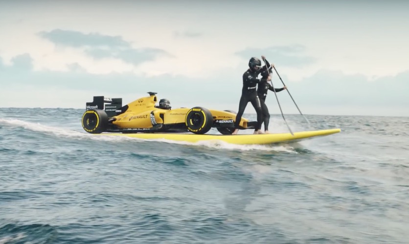 Mega SUP meets Formula One car Renault ad !! - SUPboarder Magazine