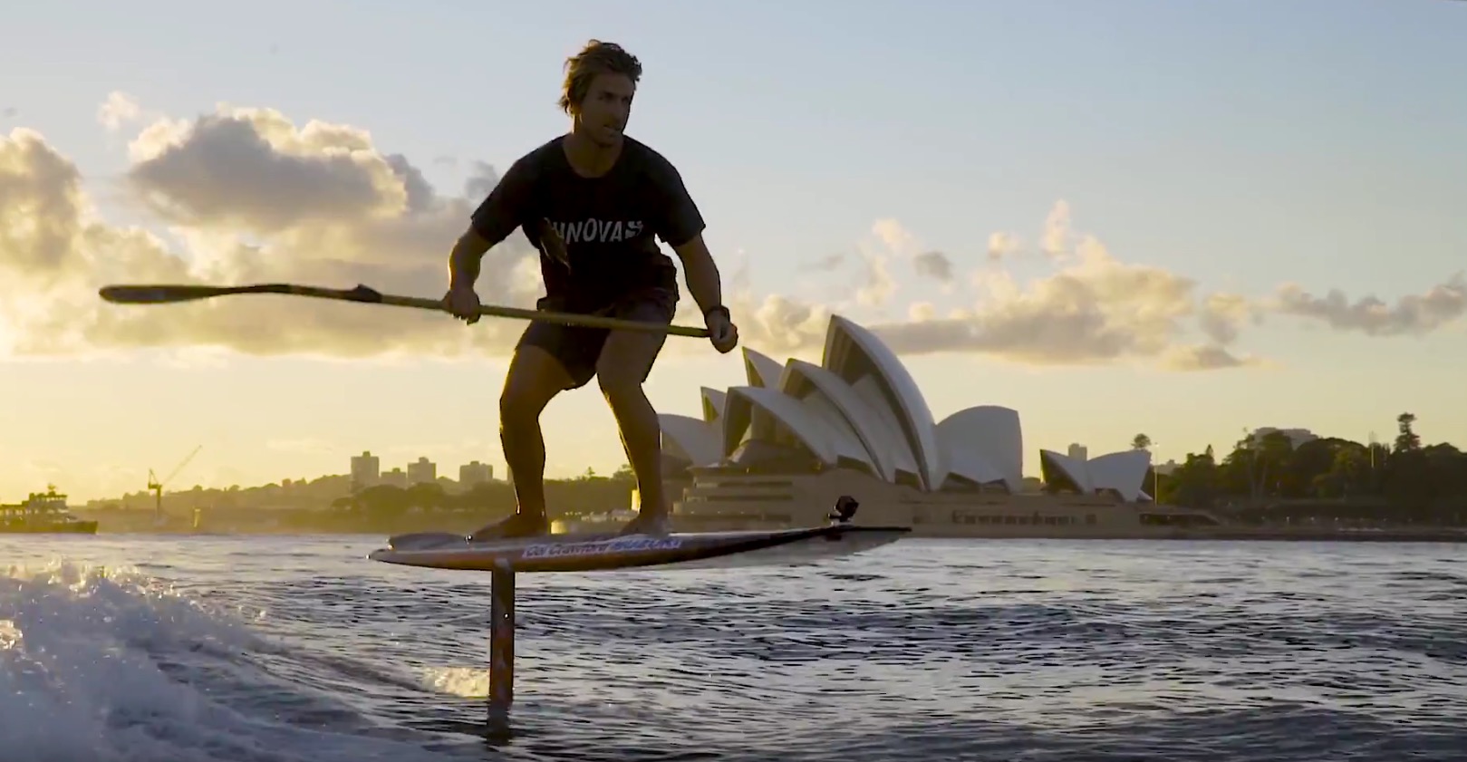 Sunrise SUP foiling Sydney with James Casey - SUPboarder Magazine